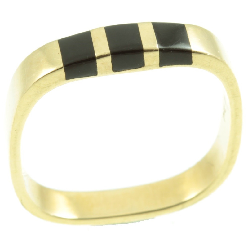 Mid-Century 18ct Gold Onyx Ring