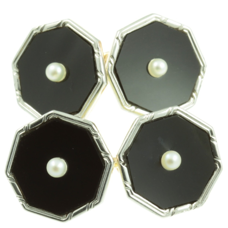 Art Deco Retractable Double Cufflinks - Carus Jewellery