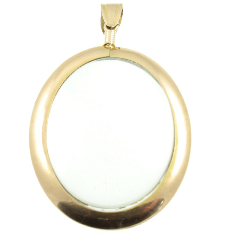 Edwardian Double Sided 9ct Gold Glass Locket