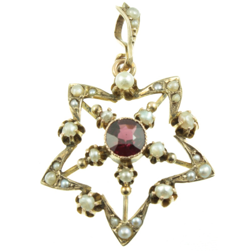 Edwardian Split Pearl Star Pendant