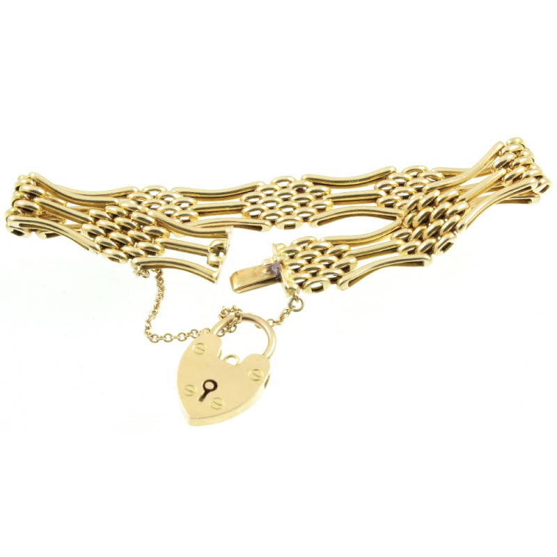 Edwardian 15ct Gold Gate Link Bracelet