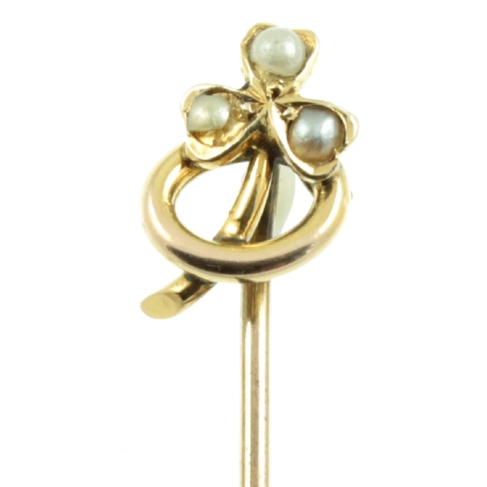 Victorian 9ct Gold Shamrock Tie Pin