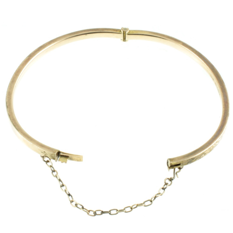 Victorian 9ct Gold Hinged Bangle