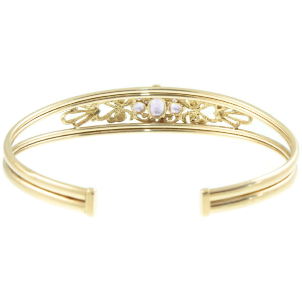 Vintage 9ct Gold Amethyst Torque Bangle