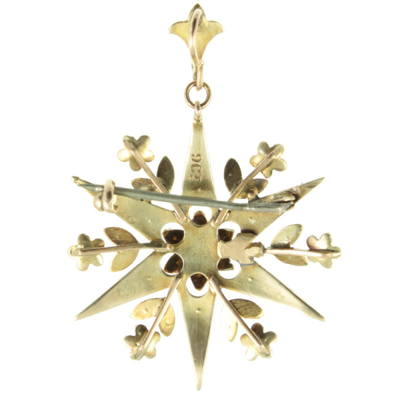 Edwardian Split Pearl Star Pendant